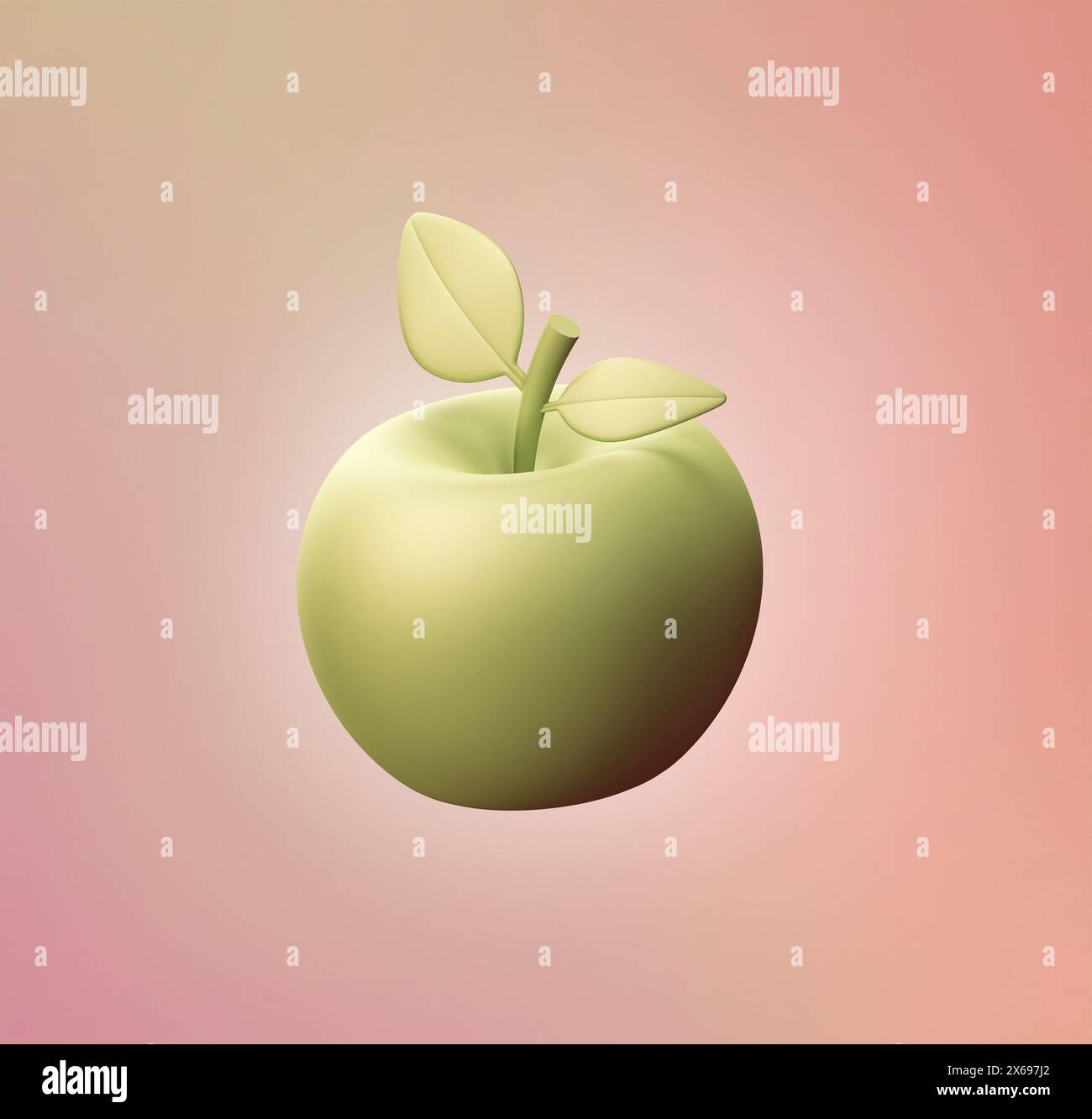 Stylized 3d icon object - apple Stock Photo - Alamy