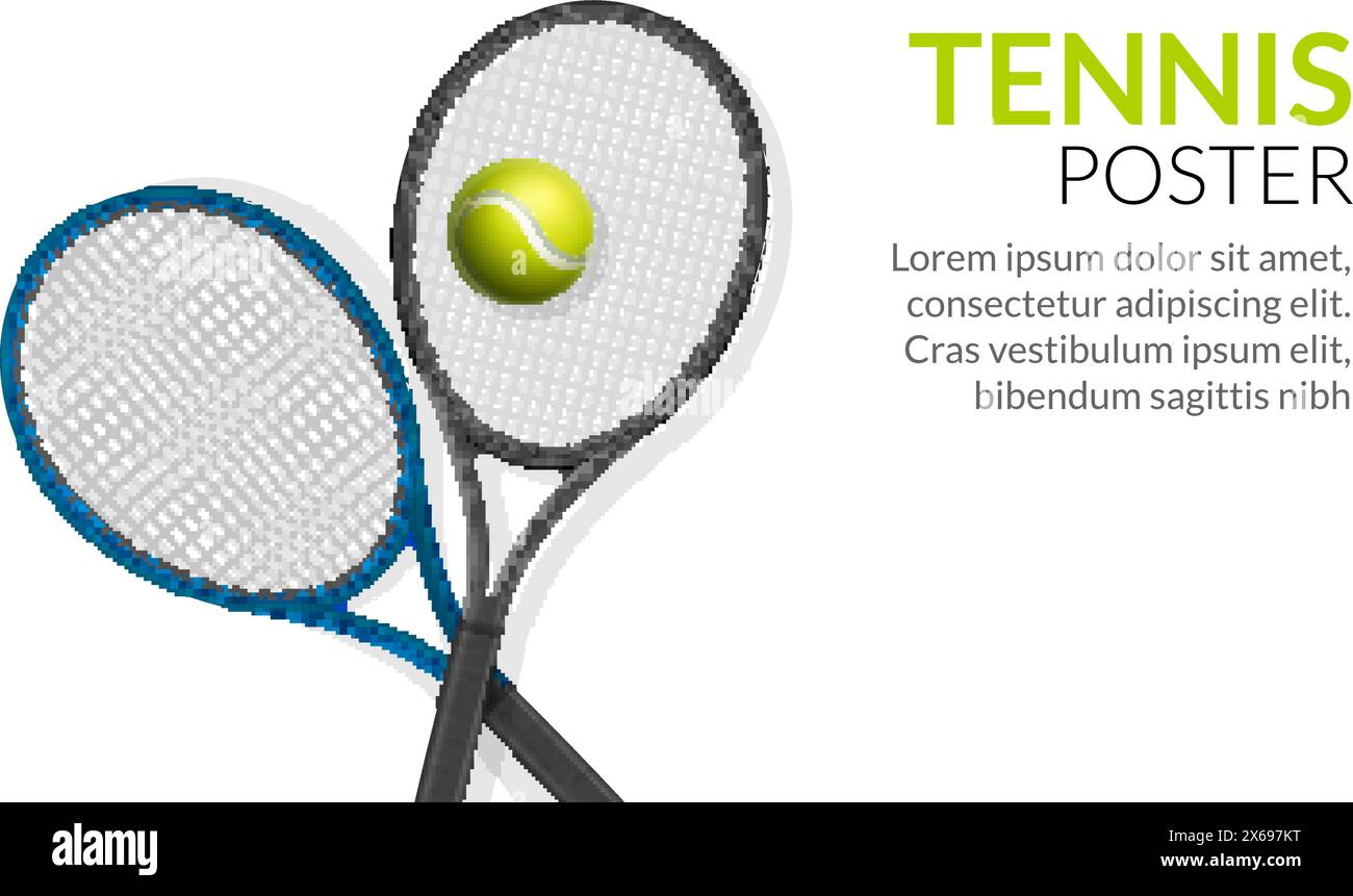 Tennis banner background. Tennis ball racket poster sport flyer design ...