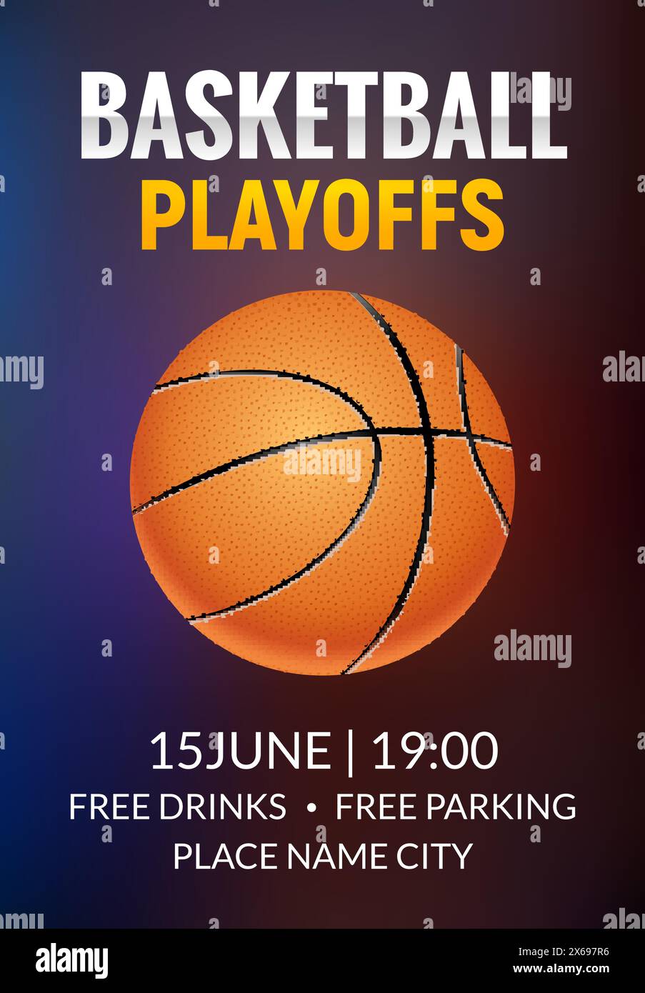 Basketball poster sport flyer. Vector basketball tournament league ...