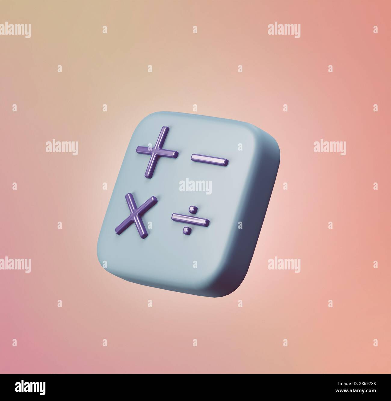 Stylized 3d icon object - equasion signs Stock Photo - Alamy