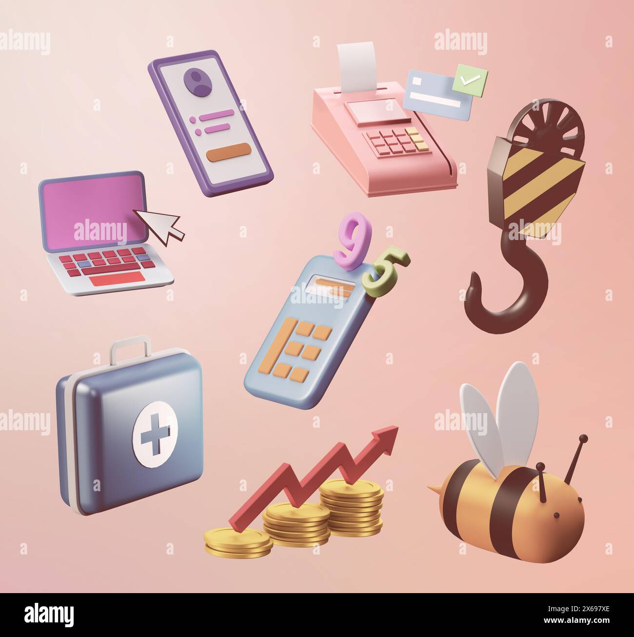 Various design 3d obects icons Stock Photo - Alamy