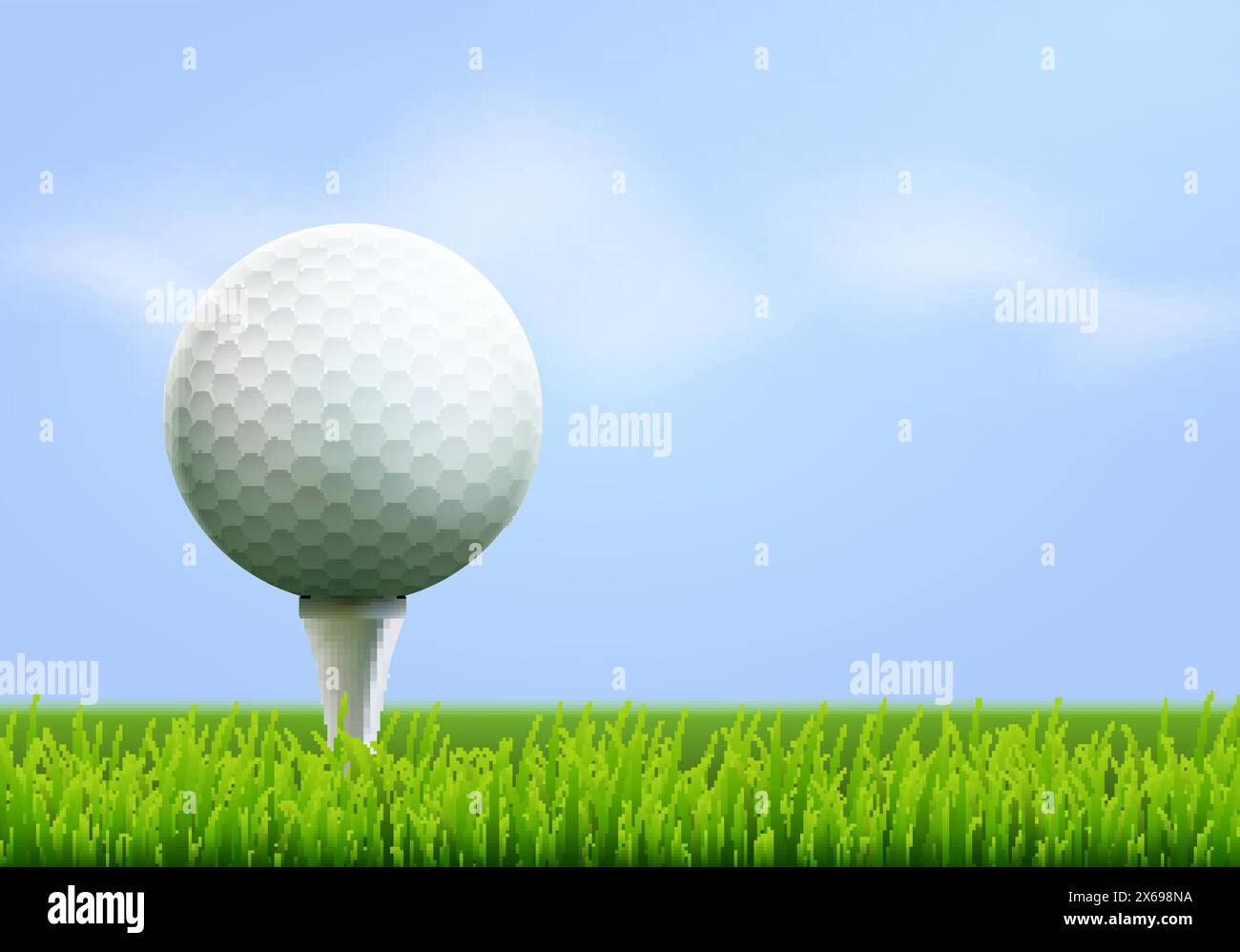 Golf tournament poster template flyer. Golf ball on green grass for ...