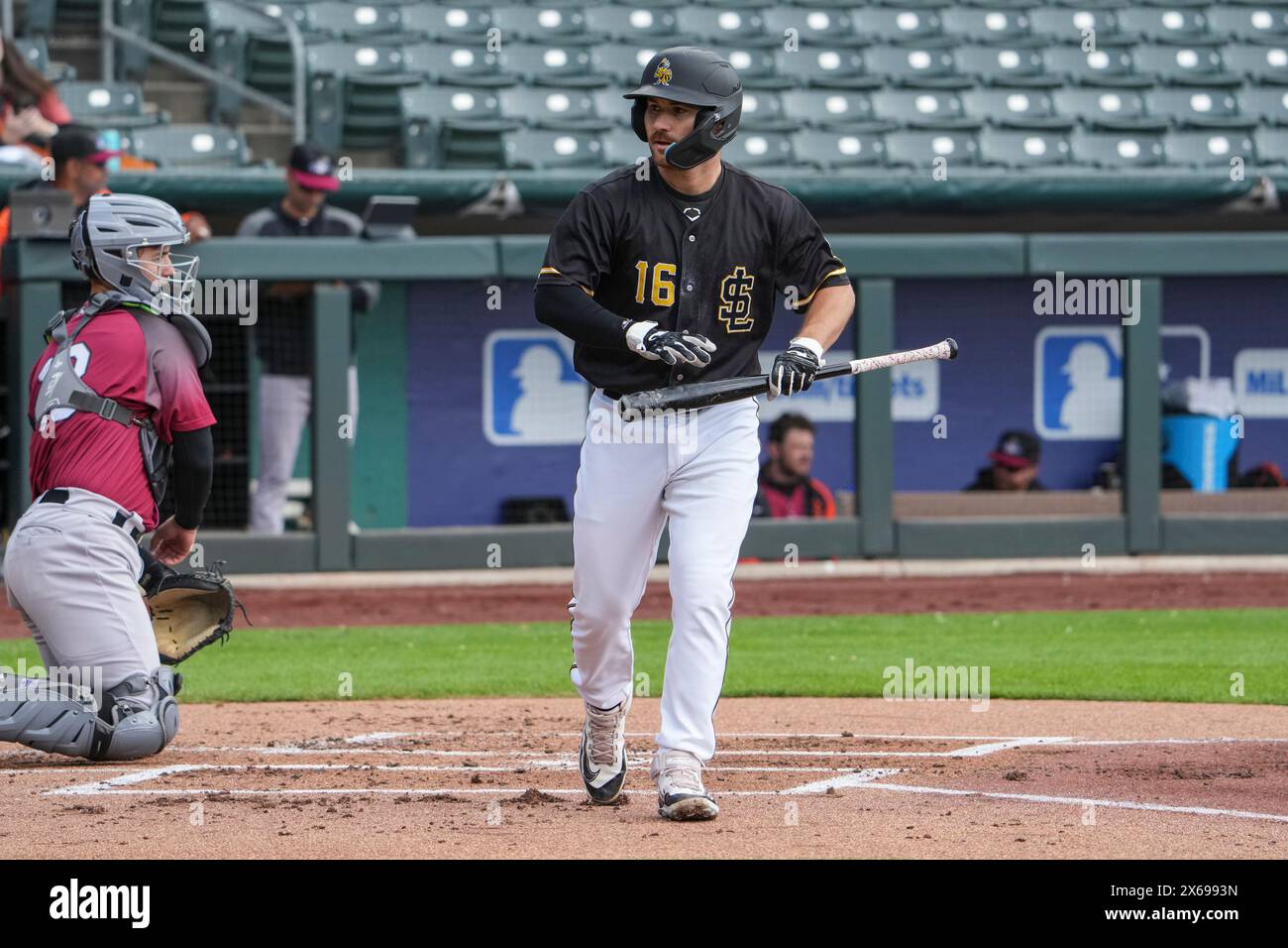 Salt Lake UT, USA. 8th May, 2024. Salt Lake catcher Zach Humphreys (16 ...