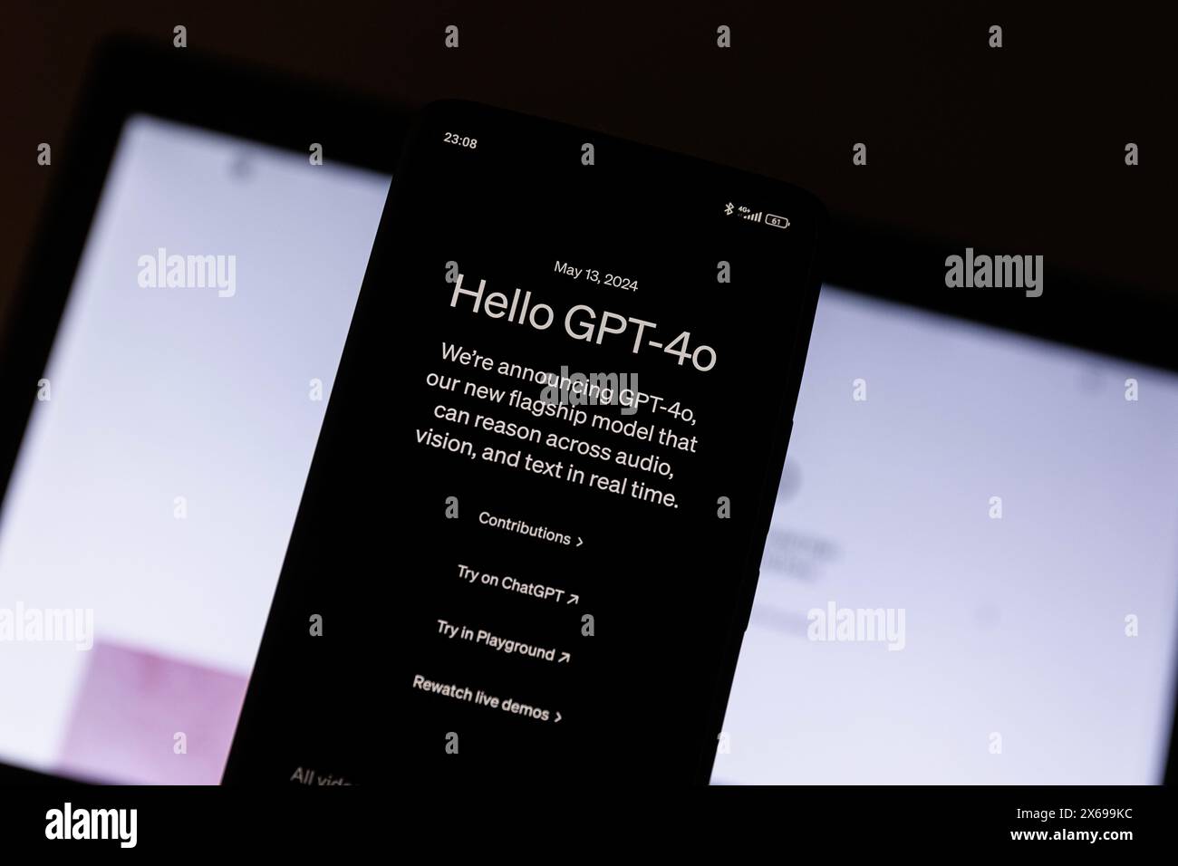 Gpt 4o Chatbot On Mobile Screen New Openai Flagship Mode That Can
