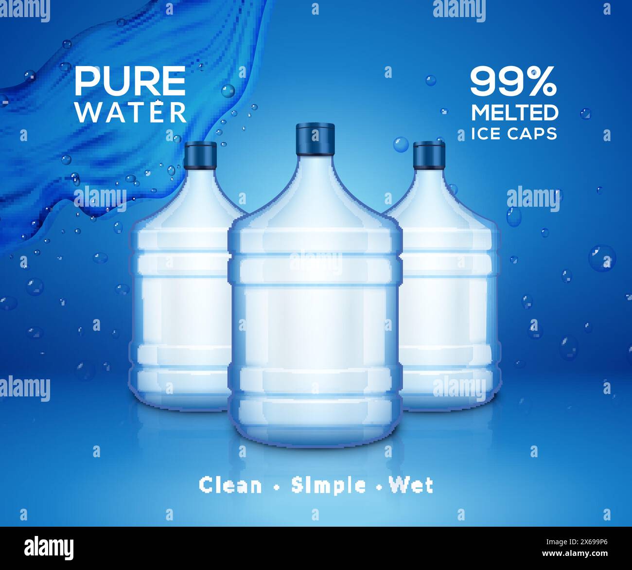 Water bottle mineral background. Plastic water bottle advertising drink ...