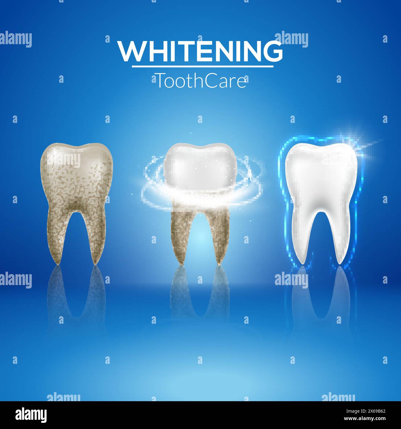 Tooth clean 3d health. Dental realistic dirty whitening. Dentist teeth ...