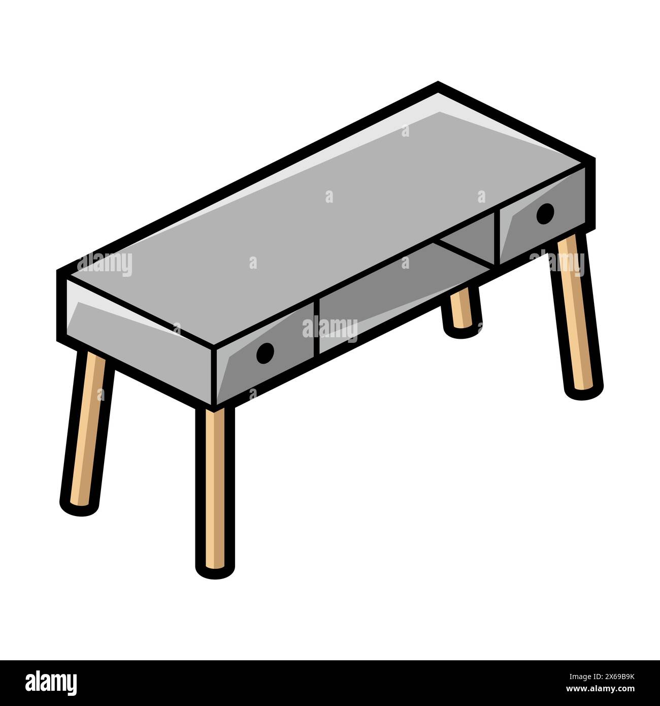 Work table icon in isometry style. Domestic and office furniture and ...