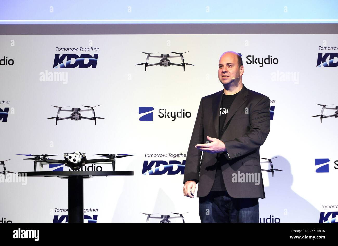 Tokyo, Japan. 13th May, 2024. Skydio Japan president Tom Moss speaks as ...