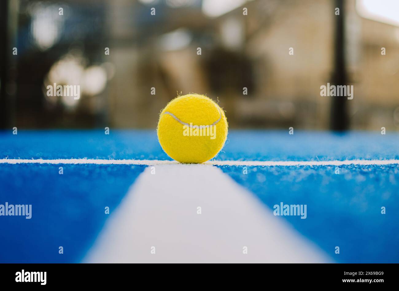 paddle tennis ball on the line crossing on a paddle tennis court Stock ...