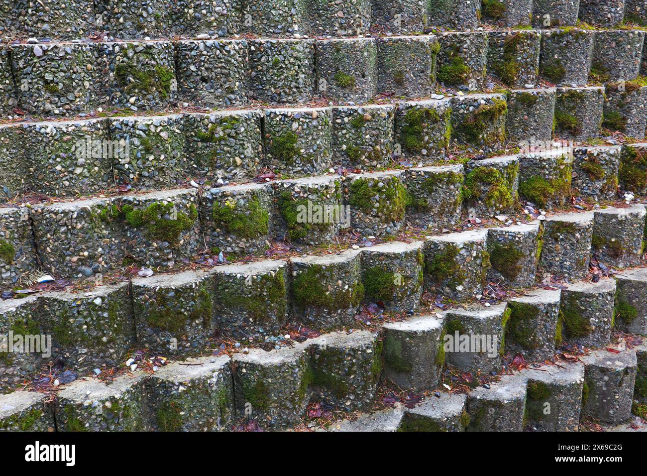 A retaining wall made of shaped concrete blocks Stock Photo - Alamy