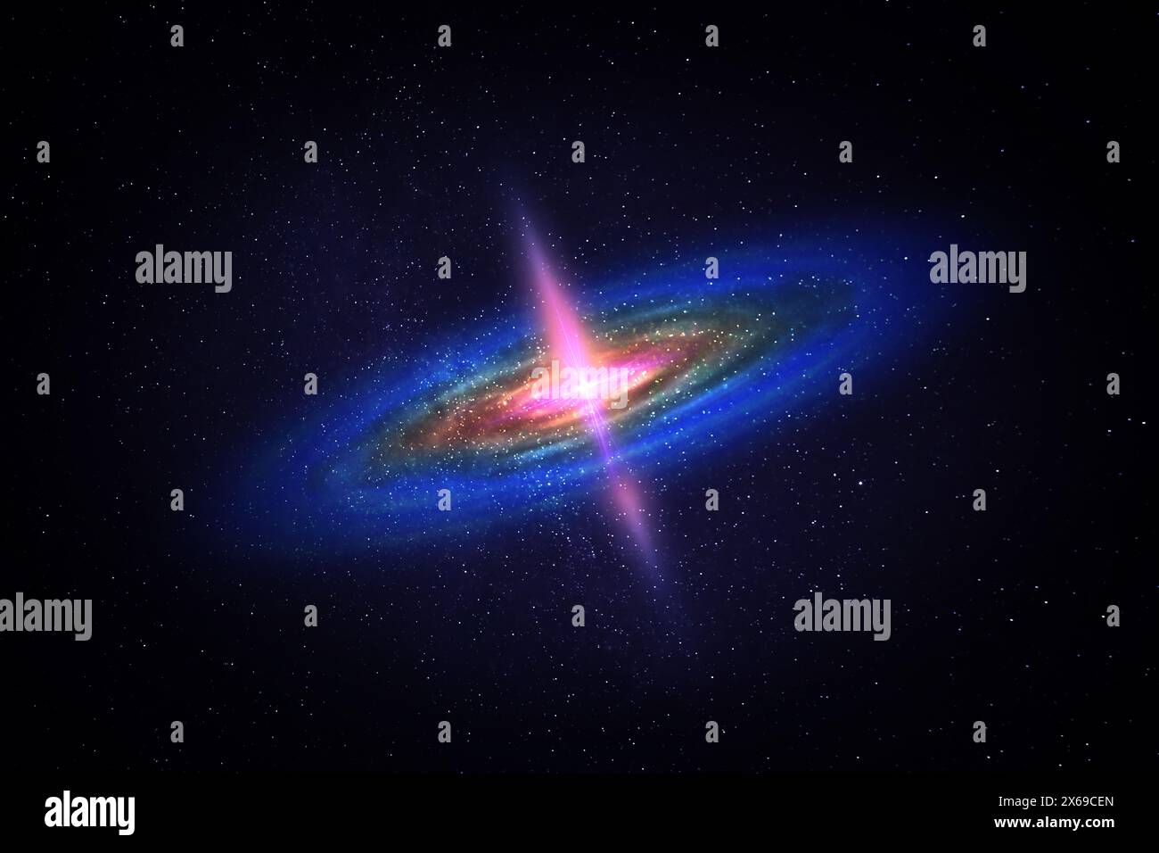 Bright spiral galaxy and stars in celestial cosmos Stock Photo - Alamy