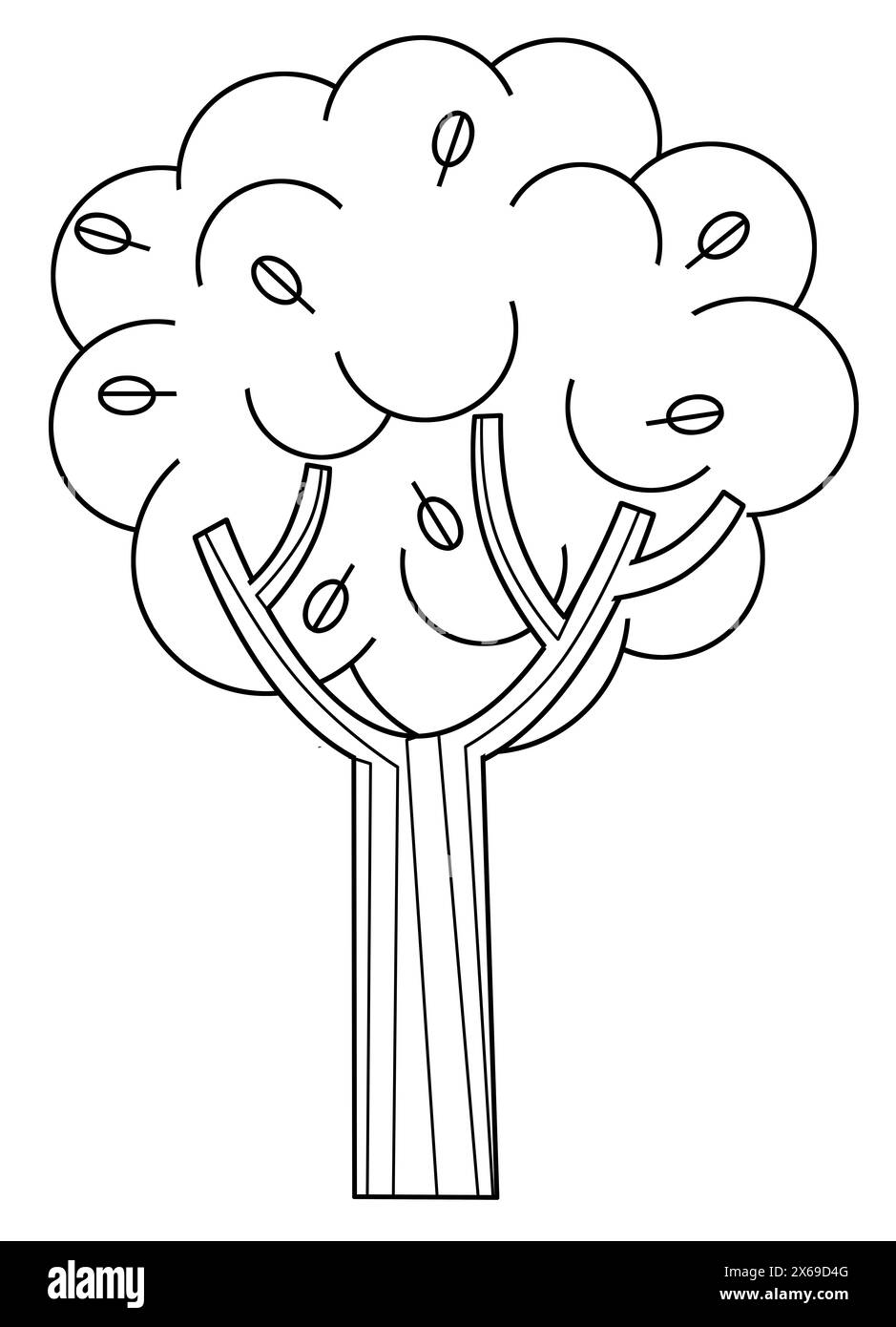 cartoon scene with forest tree ranch farm coloring page drawing sketch ...