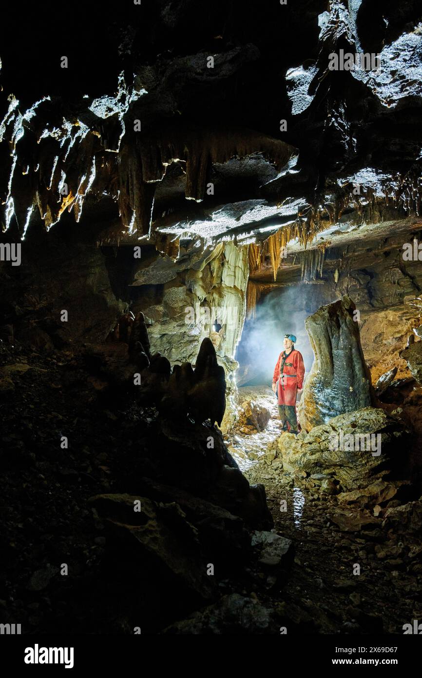Cave passage with stalactites Stock Photo - Alamy