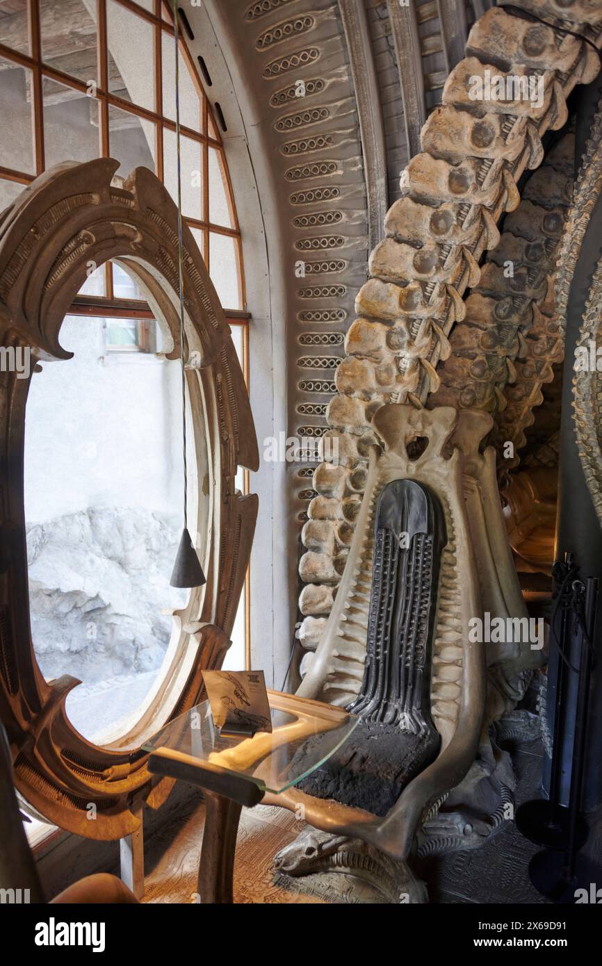 H.R. Gieger Bar in Gruyeres, Switzerland Stock Photo - Alamy