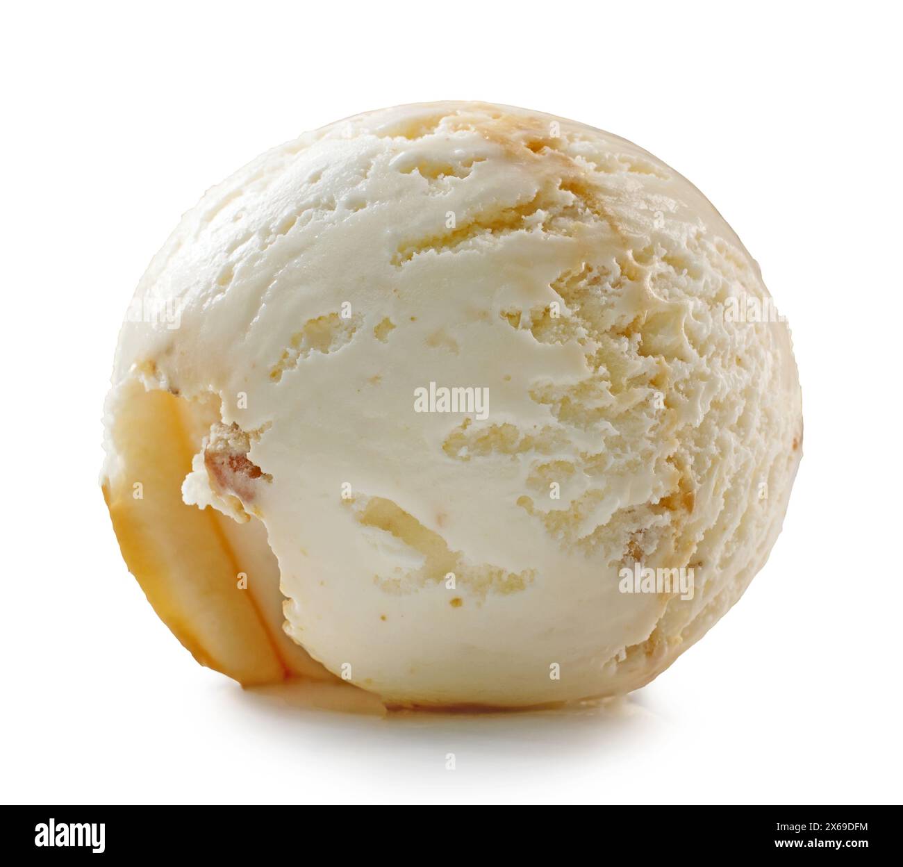 maple syrup and walnut ice cream scoop isolated on white background ...