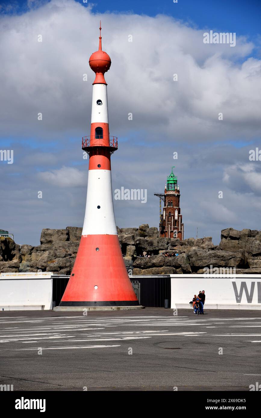 Europe, Germany, Bremen, Bremerhaven, lighthouse front light at the ...