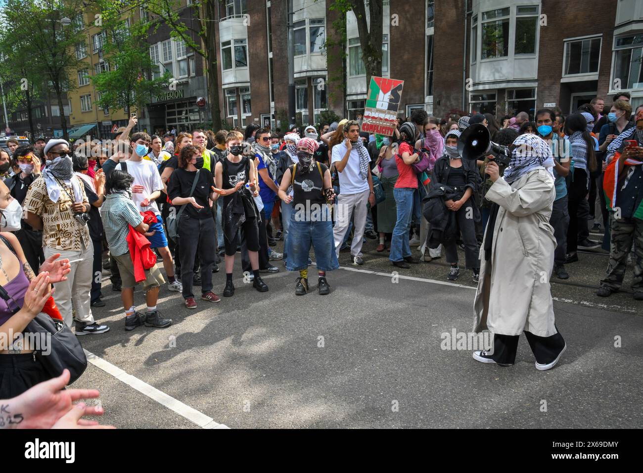 Amsterdam,The Netherlands,13th of may 2024.Pro palestine protests ...