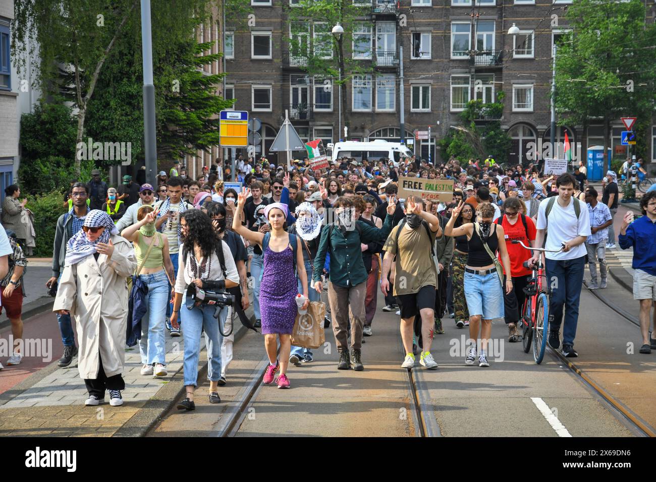 Amsterdam,The Netherlands,13th of may 2024.Pro palestine protests ...