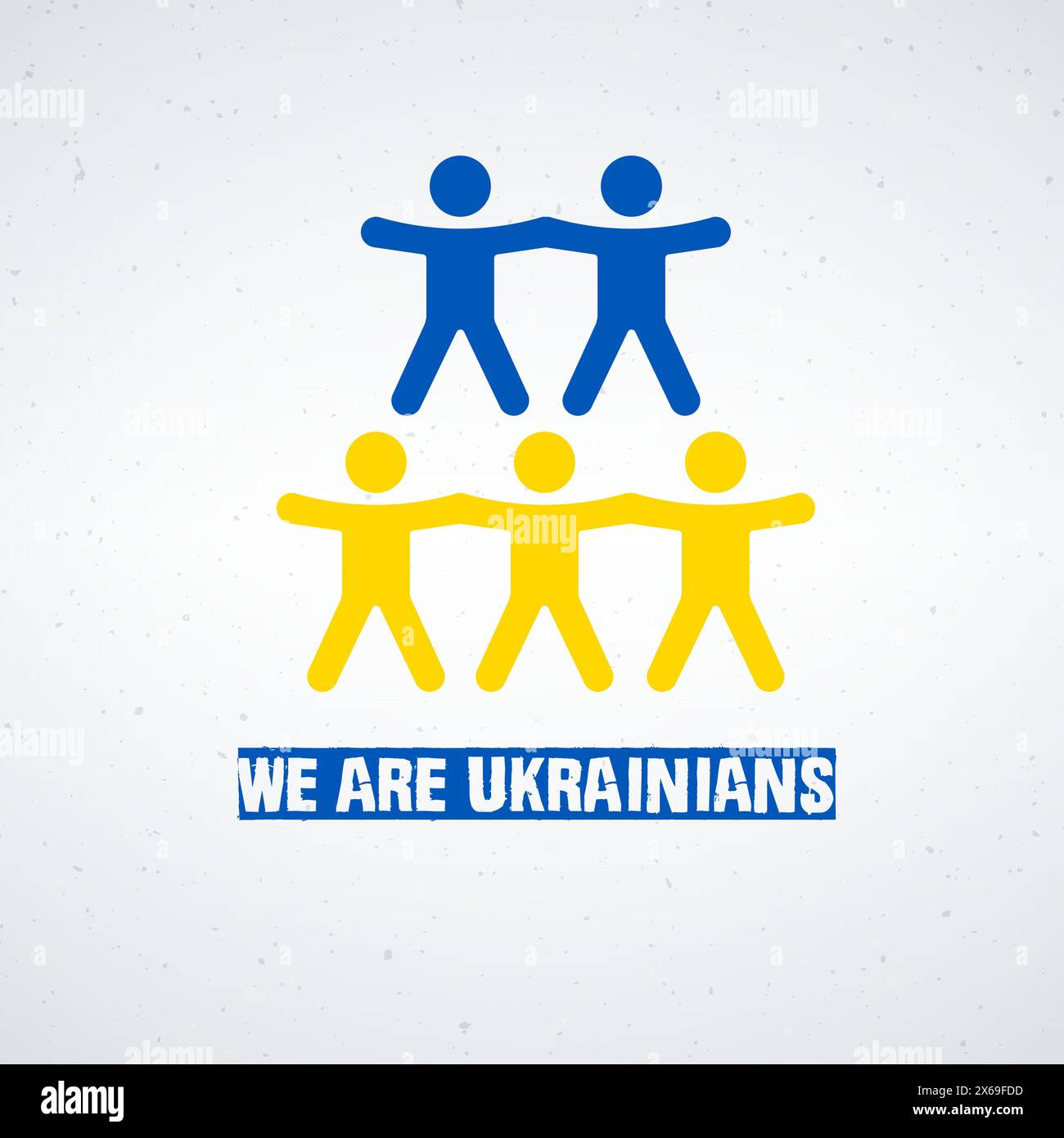 We are Ukrainians people pyramid in flag colors. Patriot of Ukraine ...
