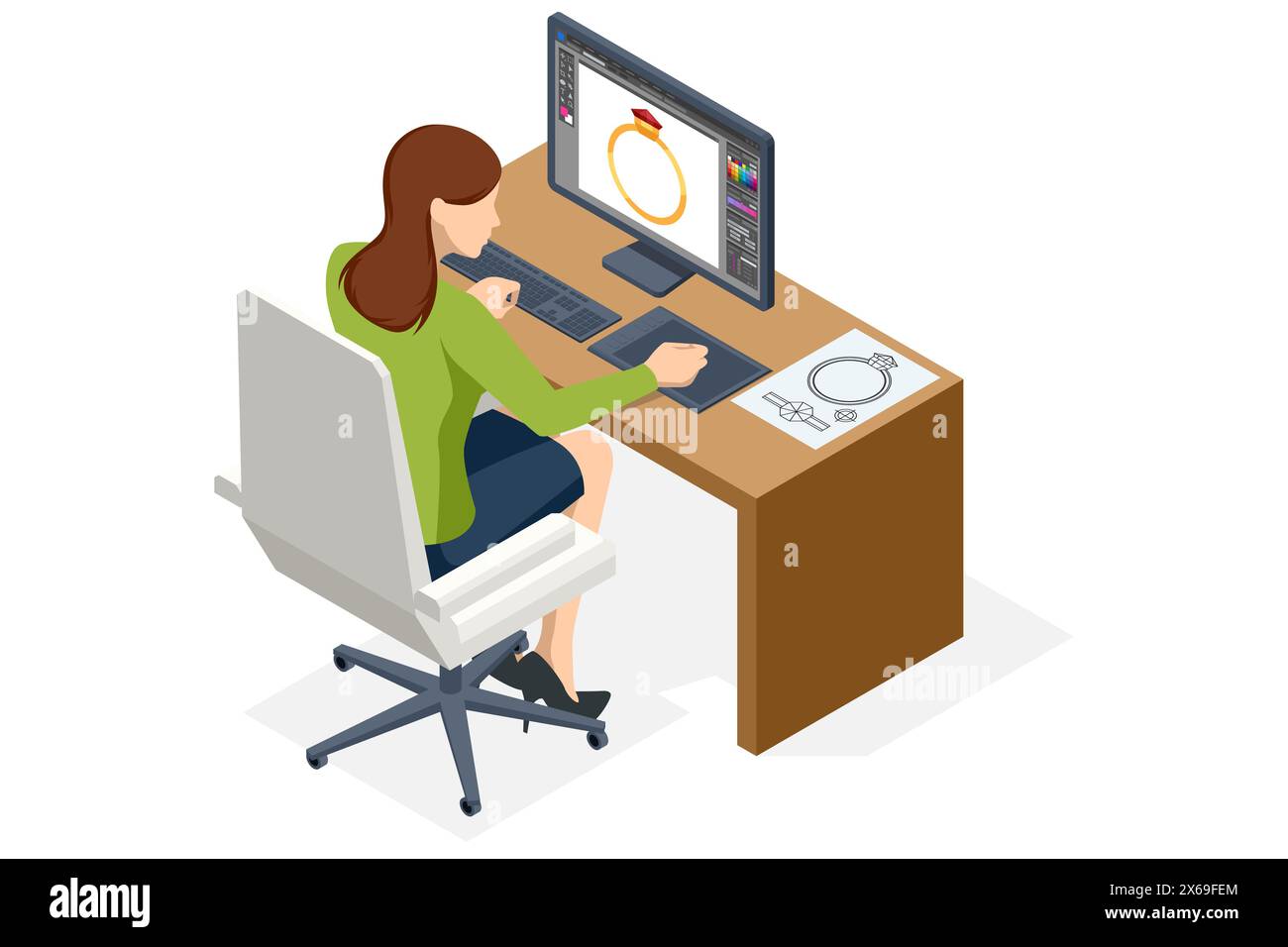 Jewelry artistry Stock Vector Images - Alamy