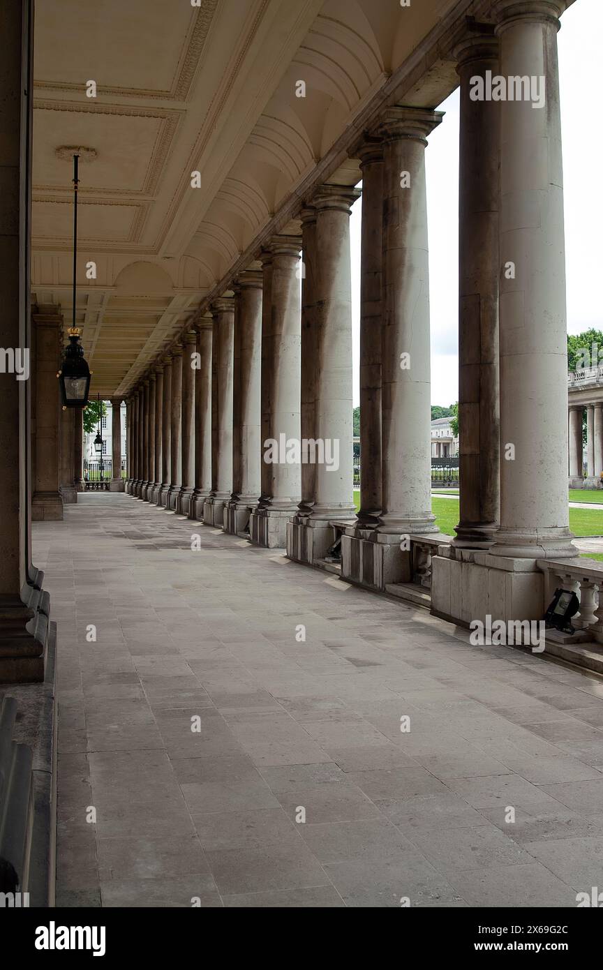 Greenwich, London, England, United Kingdom; Long gallery, covered ...