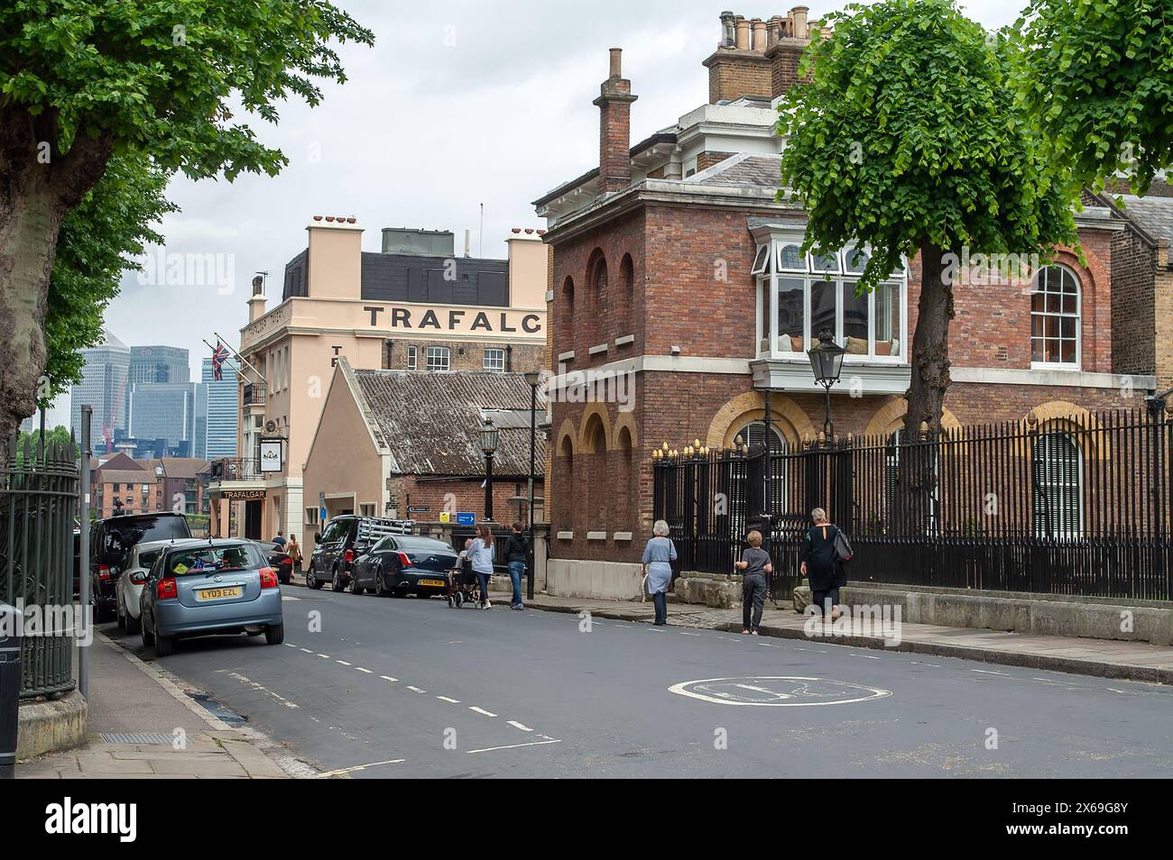 London, England, United Kingdom; a typical low-rise street in the ...