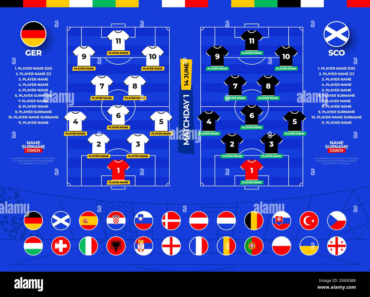 Football 2024 match versus or team formation. Playoff Football 2024 ...