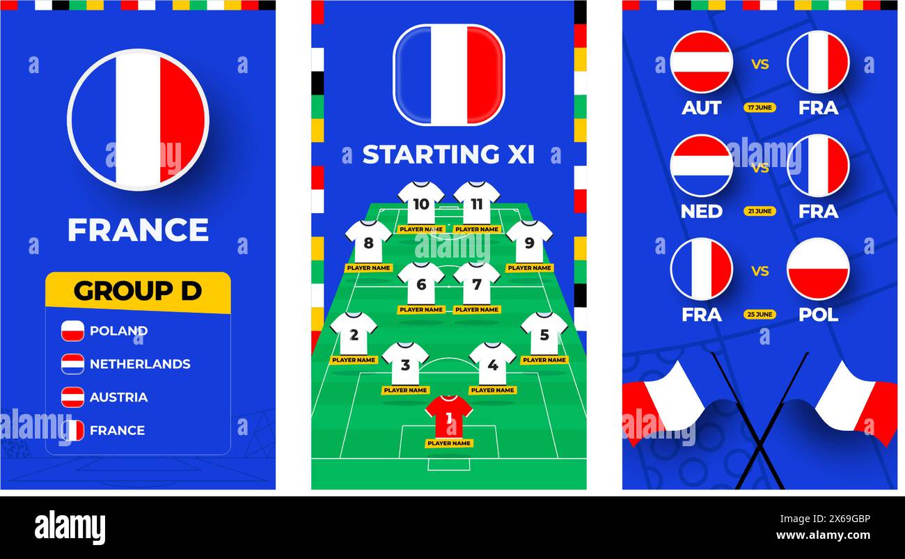 France team football 2024 vertical banner set for social media ...