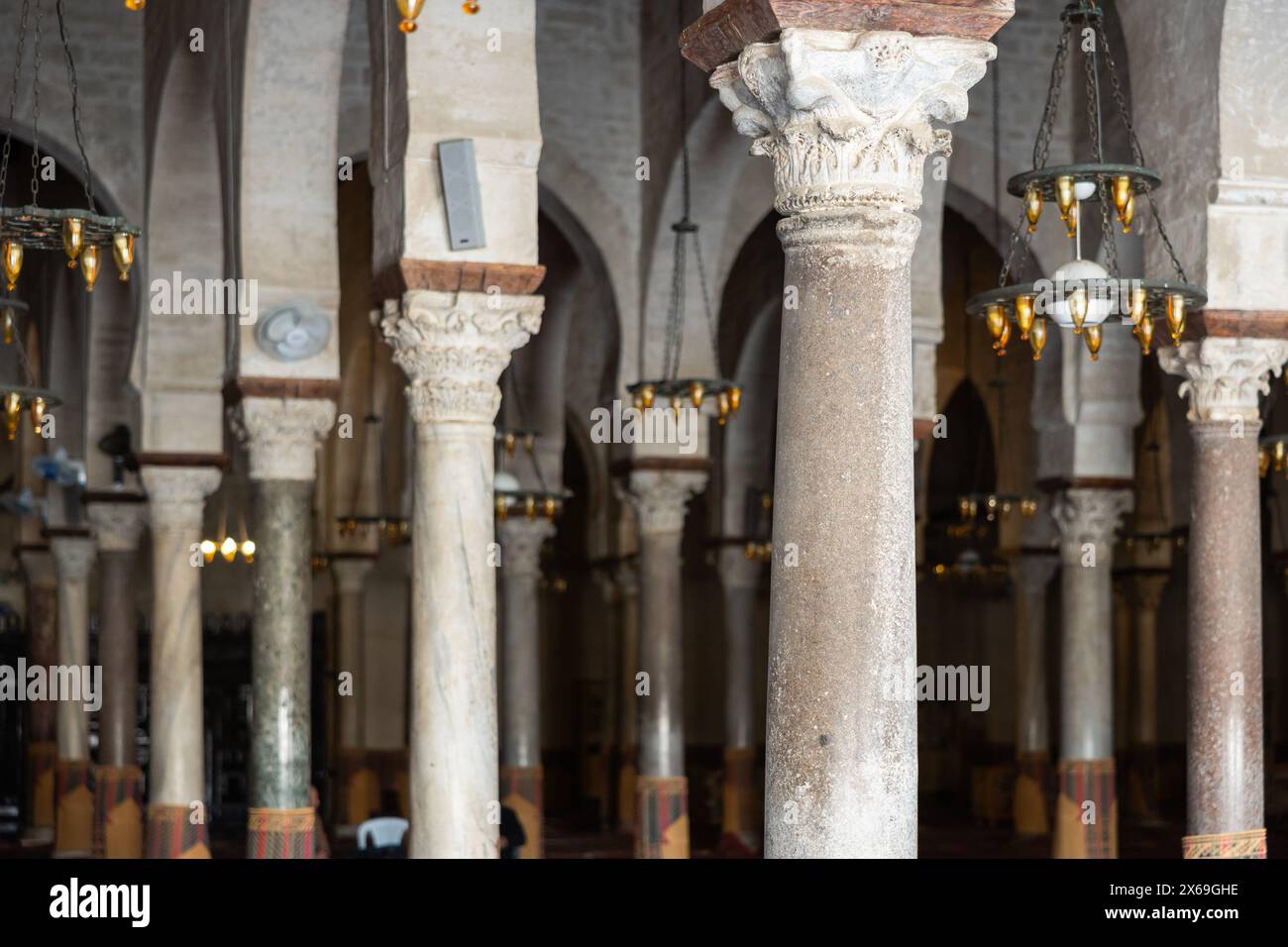 Interior of Great Mosque of Kairouan, Tunisia Stock Photo - Alamy