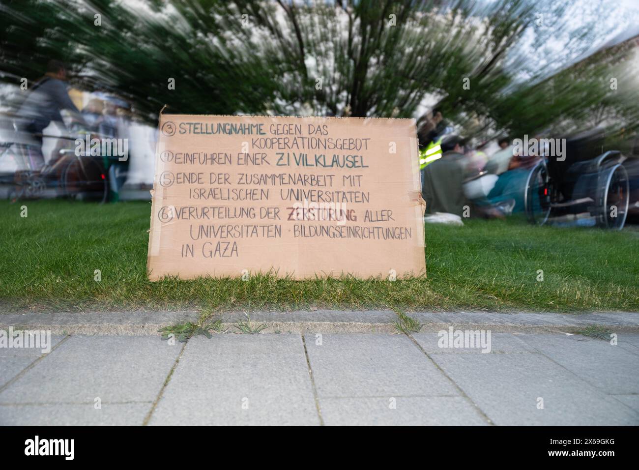 Pro-Palestine activists set up a protest camp with small tents on ...