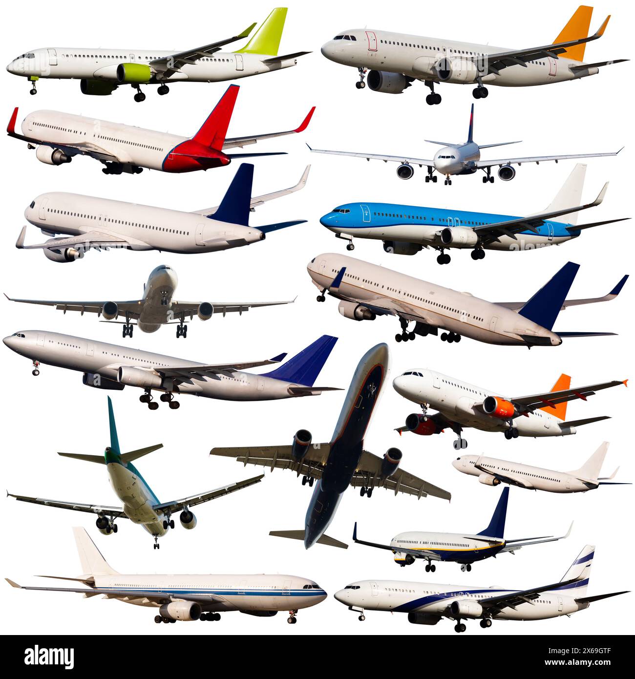 Collage of different passenger airplanes Stock Photo - Alamy
