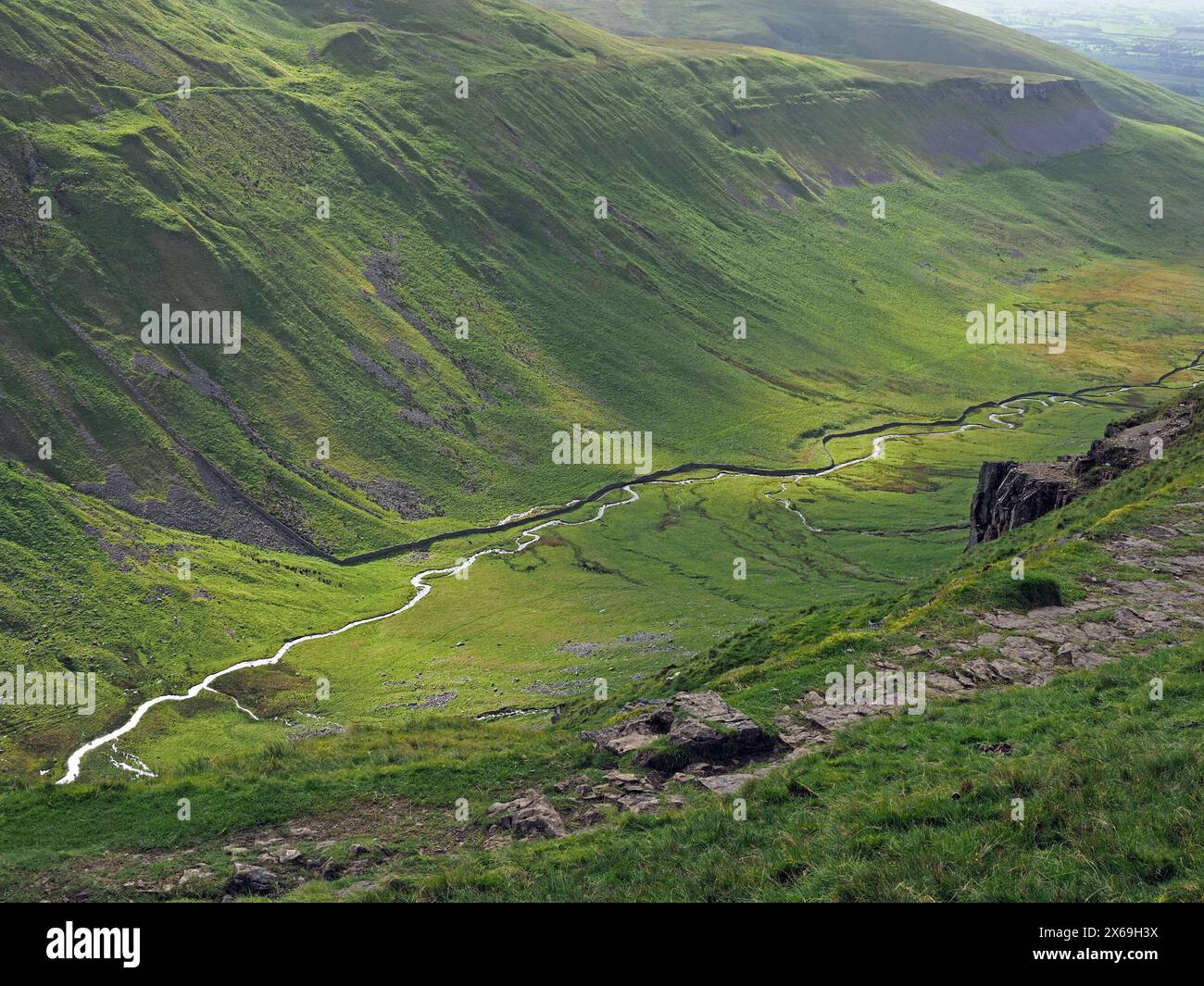 view of spectacular iconic steep-sided geological glacial valley of ...