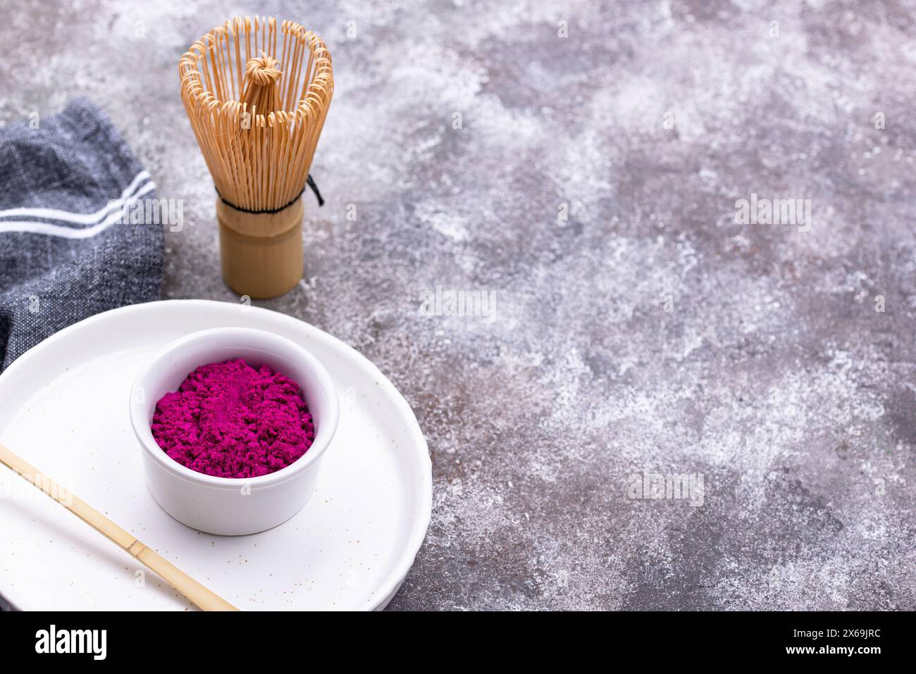 Pink matcha powder from dragon fruit Stock Photo - Alamy