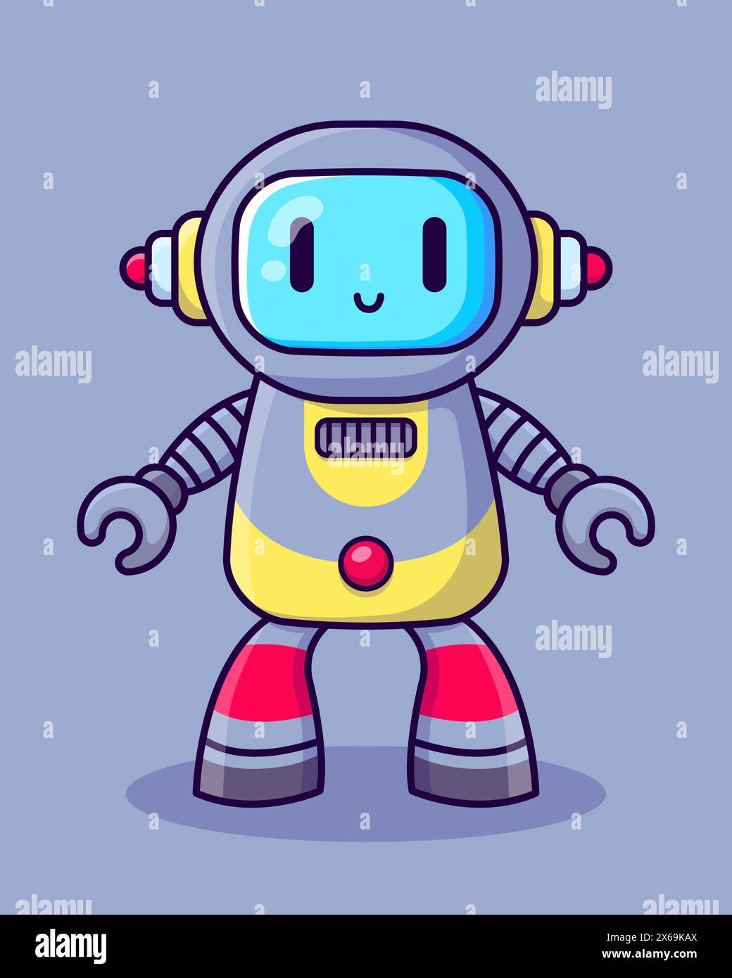 Cute cartoon robot. Artificial Intelligence. Robot assistant. Vector ...