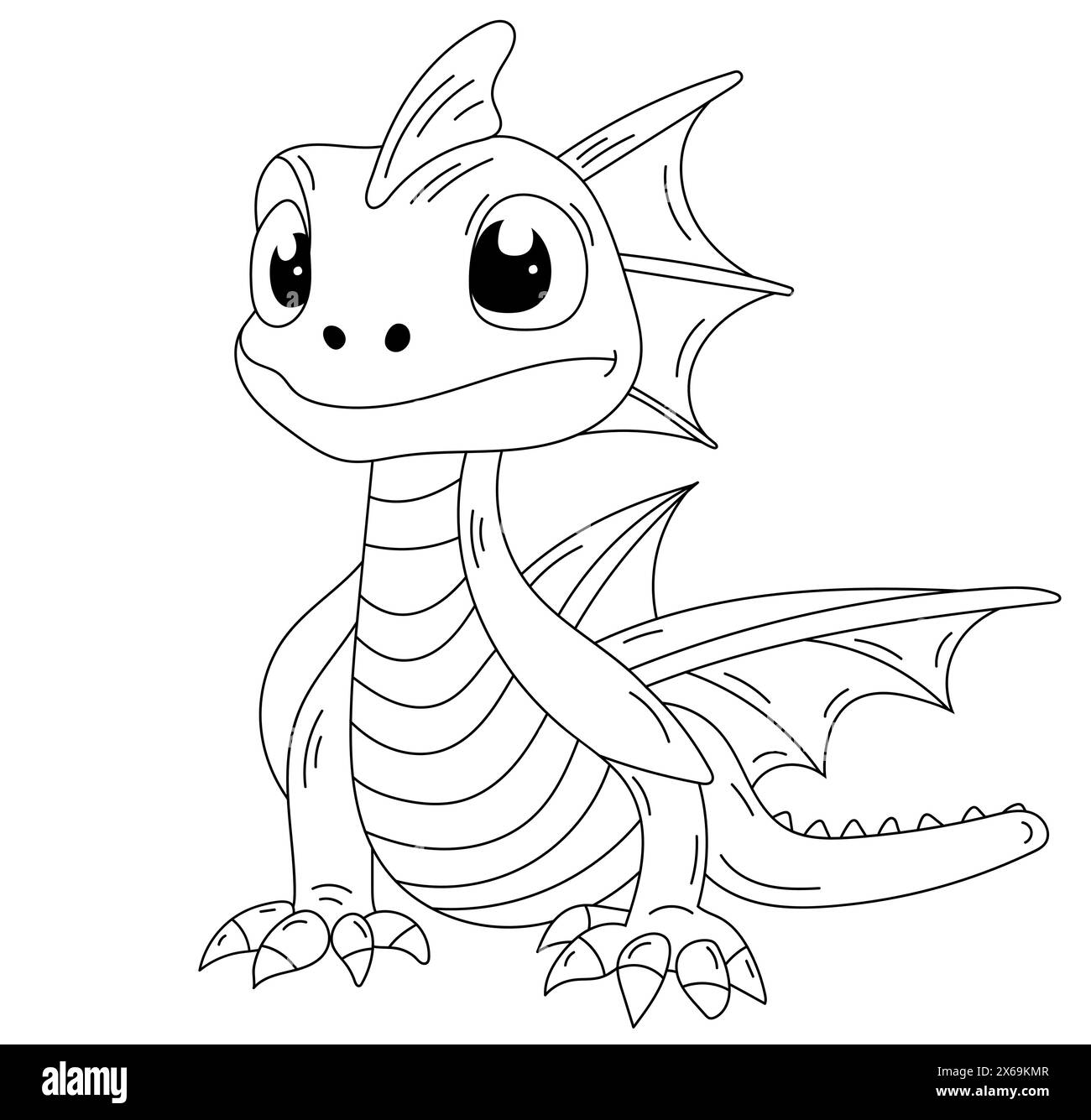 Coloring Page For Kids - Cute Dragon Coloring Book Is An Engaging ...