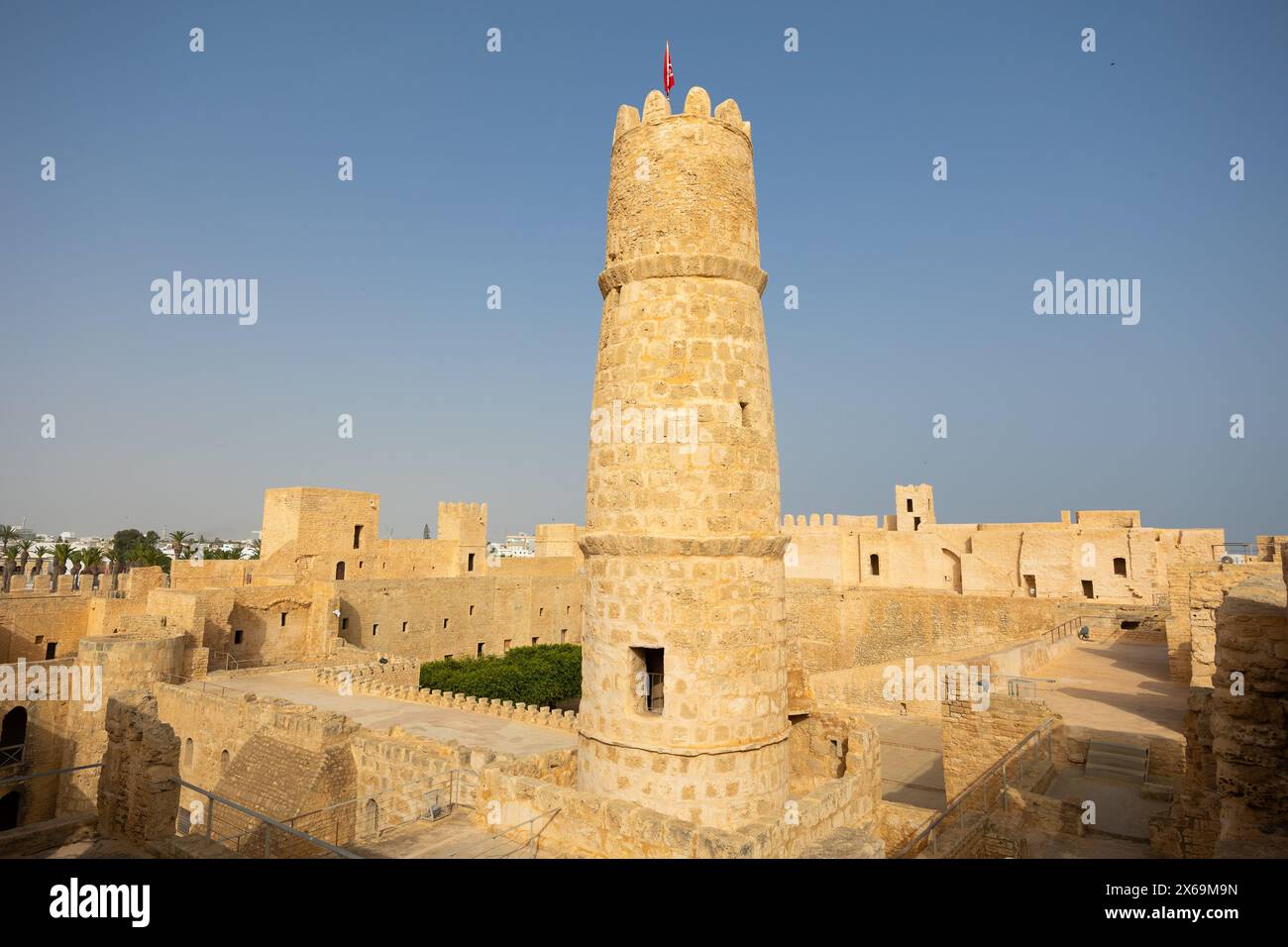 Architectural structures and watchtower of fortified Ribat of Monastir ...