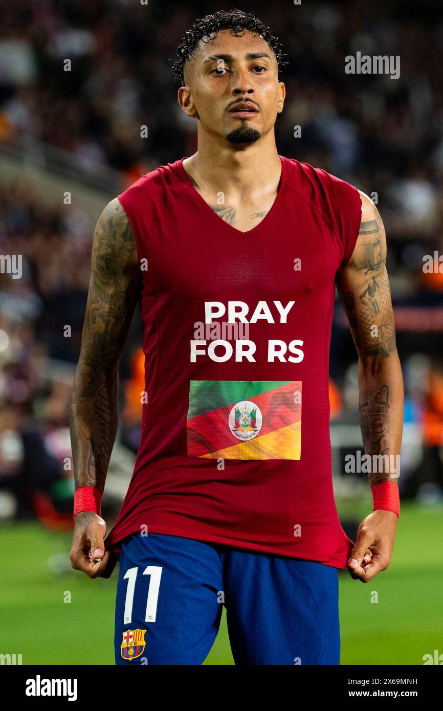 Barcelona, Spain. 13th May, 2024. Raphina (FC Barcelona) celebrates ...