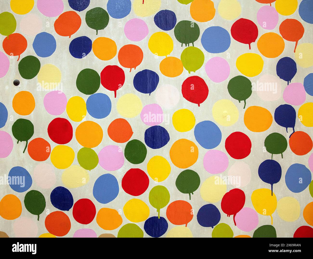 Part of Damien Hirst dot painting Stock Photo - Alamy