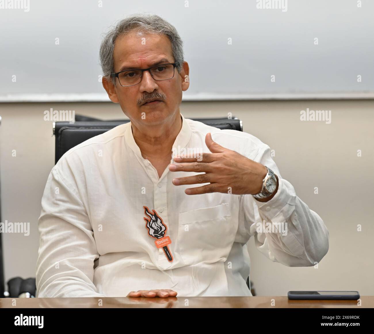 Mumbai, India. 13th May, 2024. MUMBAI, INDIA - MAY 13: Anil Desai, Shiv Sena (UBT) candidate ...
