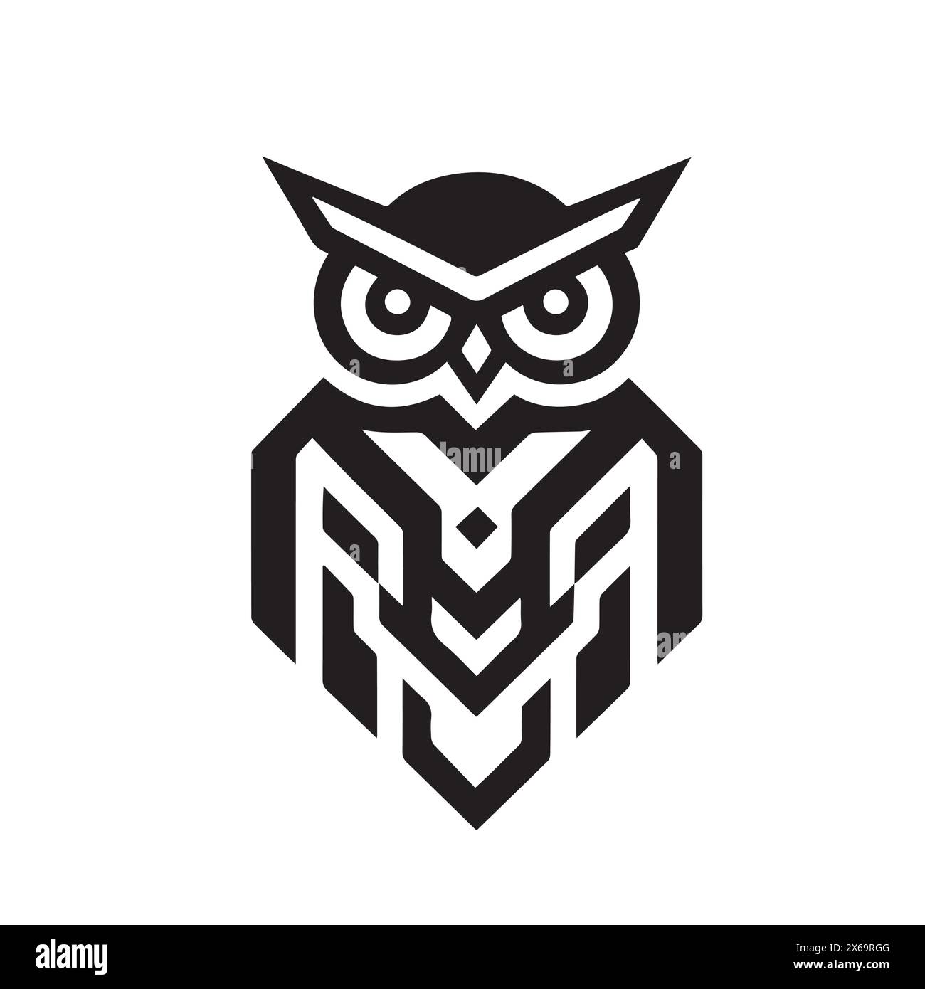 Owl black silhouette Stock Vector Images - Alamy