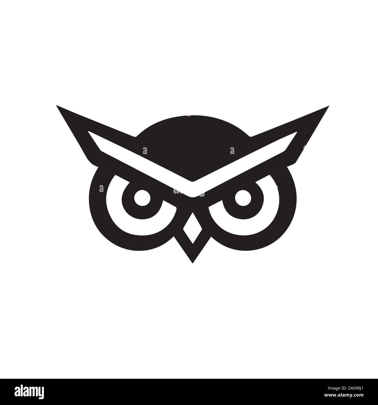 Owl Icon On Black And White Vector Tattoo Stock Vector Image And Art Alamy