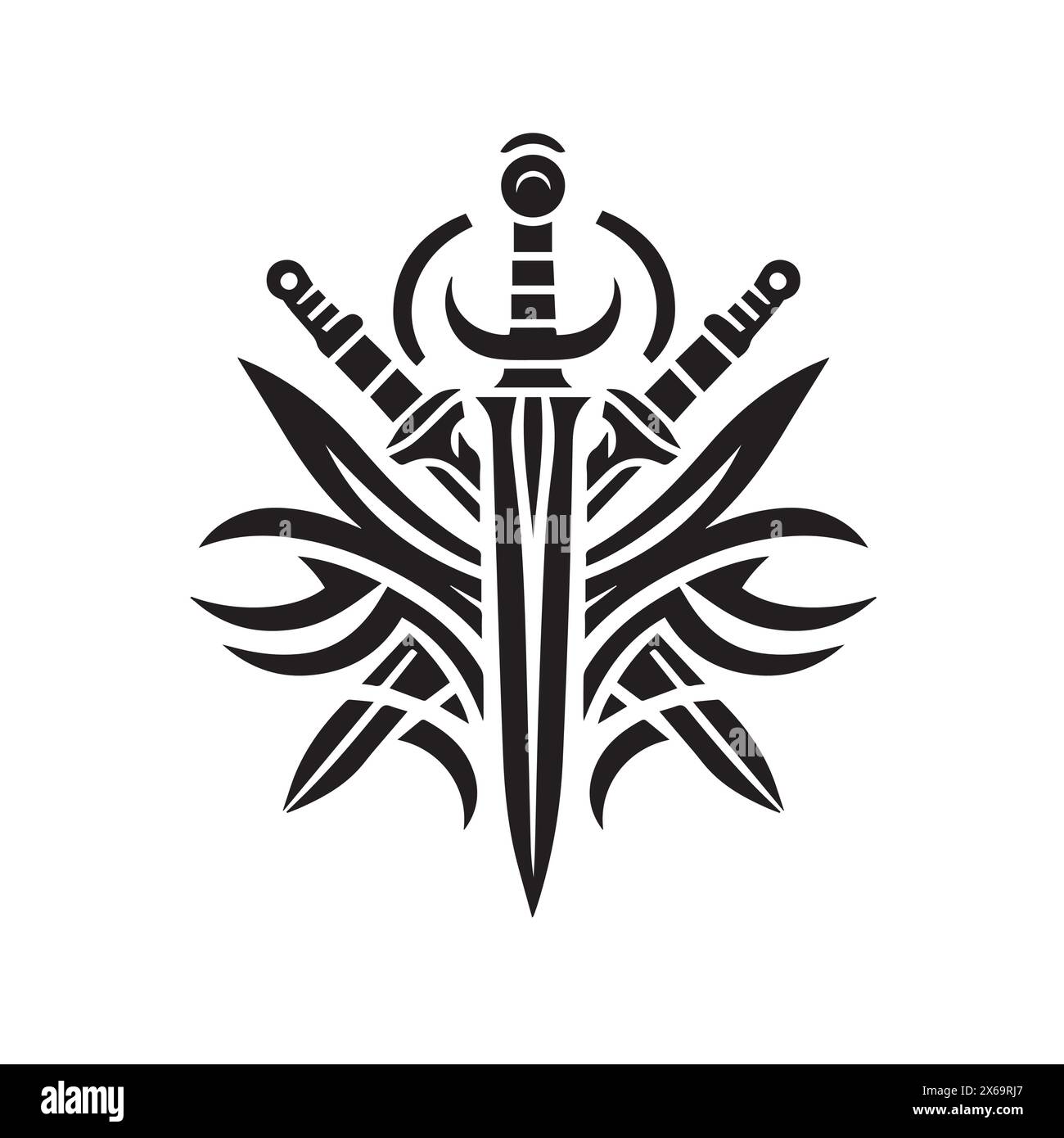 Intricate black white illustration Cut Out Stock Images & Pictures - Alamy