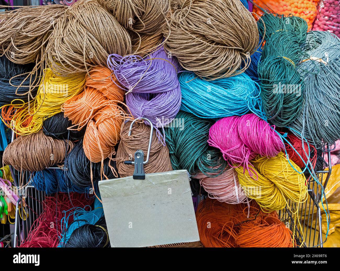 Pile of collorful ball threads sewing materials tool Stock Photo - Alamy