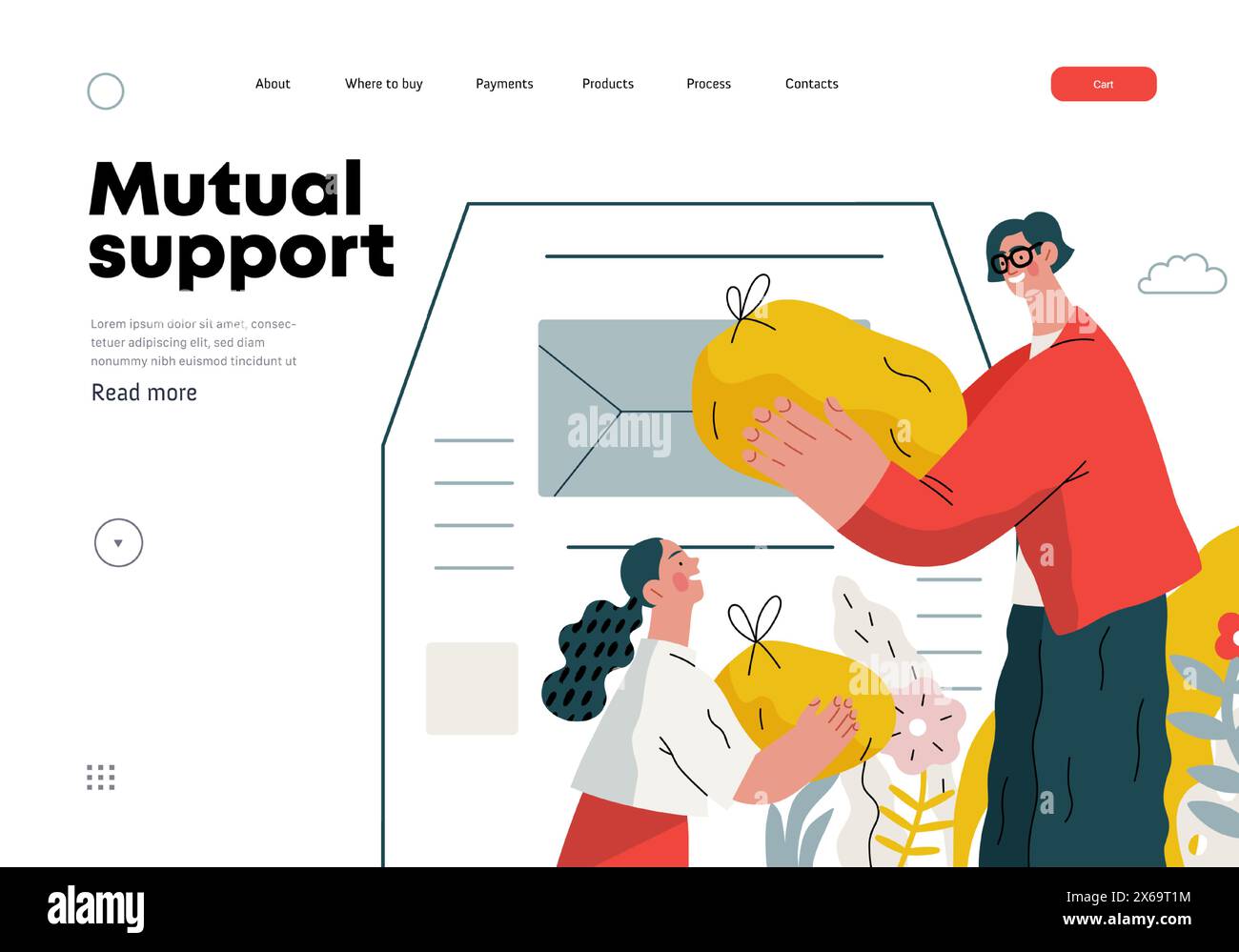 Mutual Support Giving clothes to donation bins -modern flat vector ...