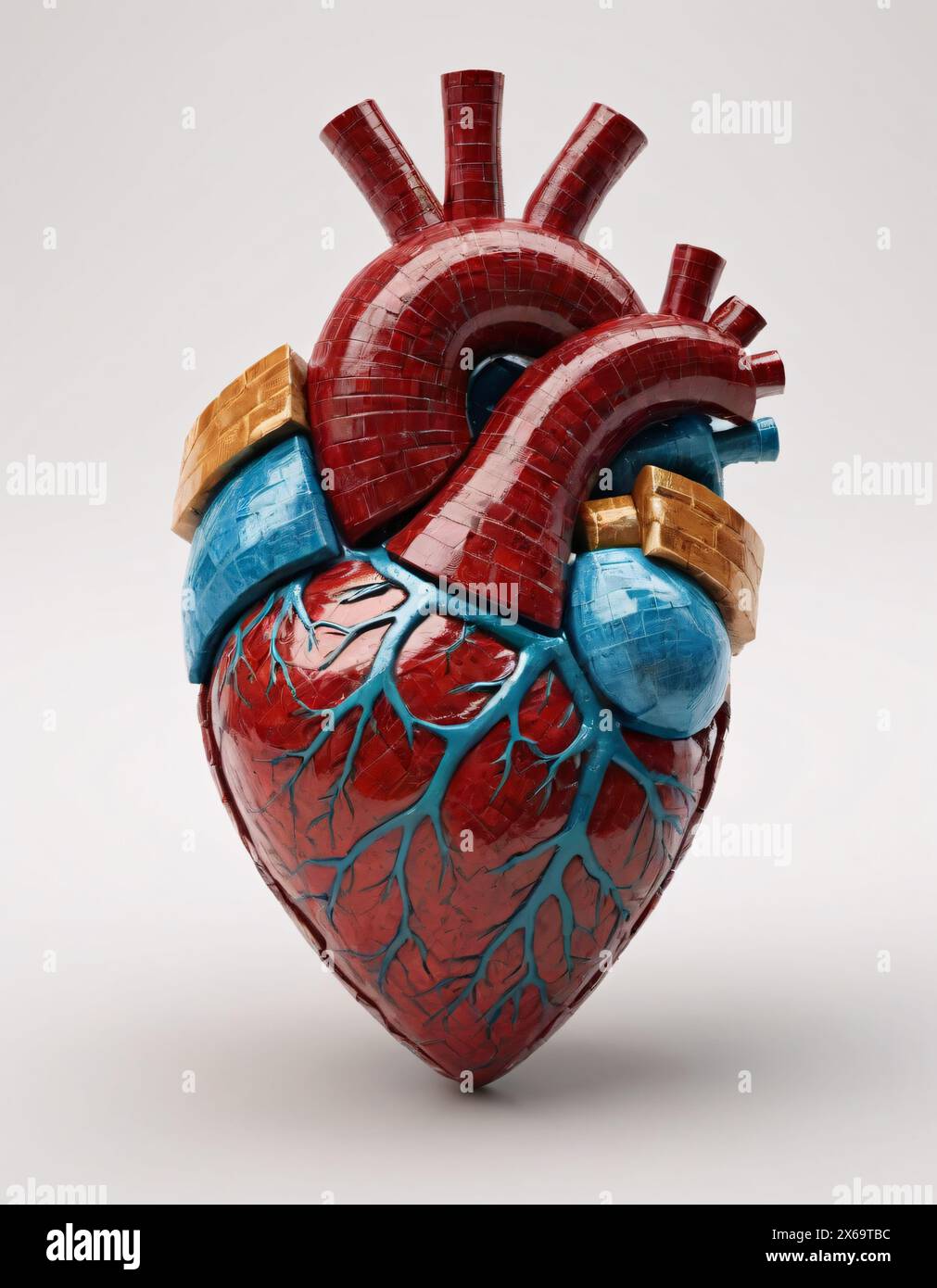 Human heart, semi-realistic representation. dark pottery Stock Photo ...