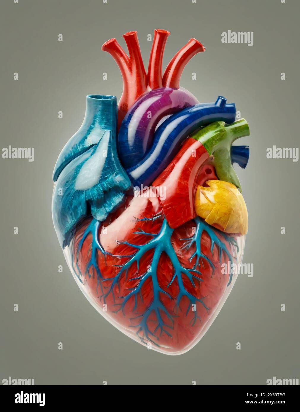 Human heart, semi-realistic representation. Candies texture and color ...