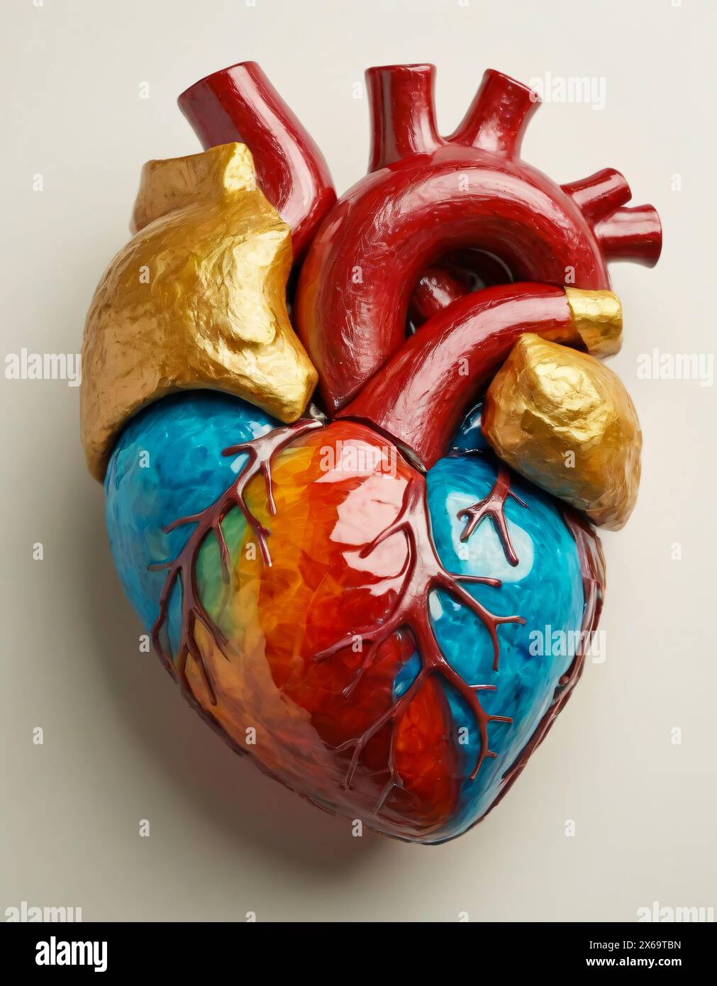 Human heart, semi-realistic representation. Handmade glossy pottery ...