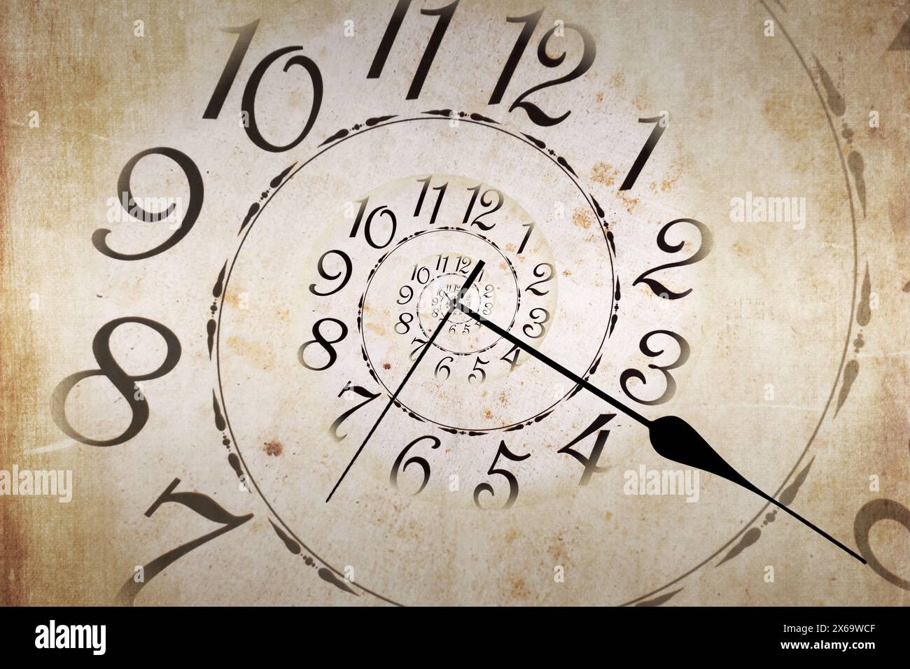 Infinity and other time related concepts. Vintage style clock face ...