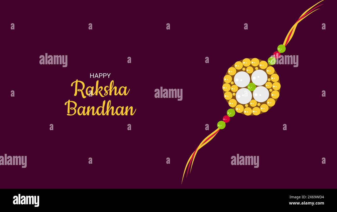 Happy Raksha Bandhan Indian Festival rakhi banner. Greeting card ...