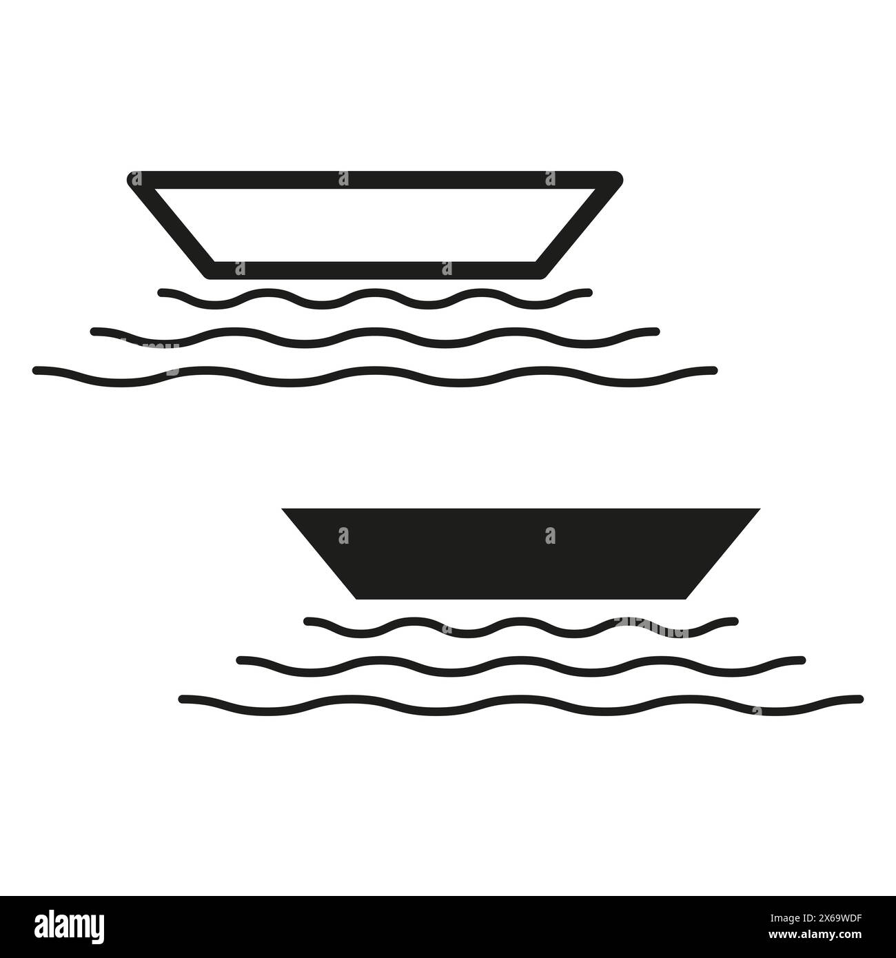 Boats on water simple illustration. Nautical vessel icons Vector ...